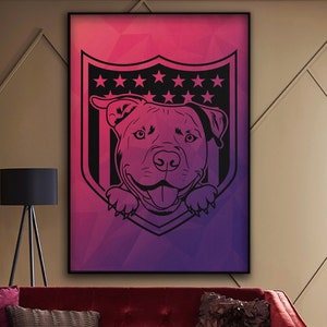 Pitbull With Flag Svg, American Pit Bull Svg, Pitbull Clipart, Pitbull ...