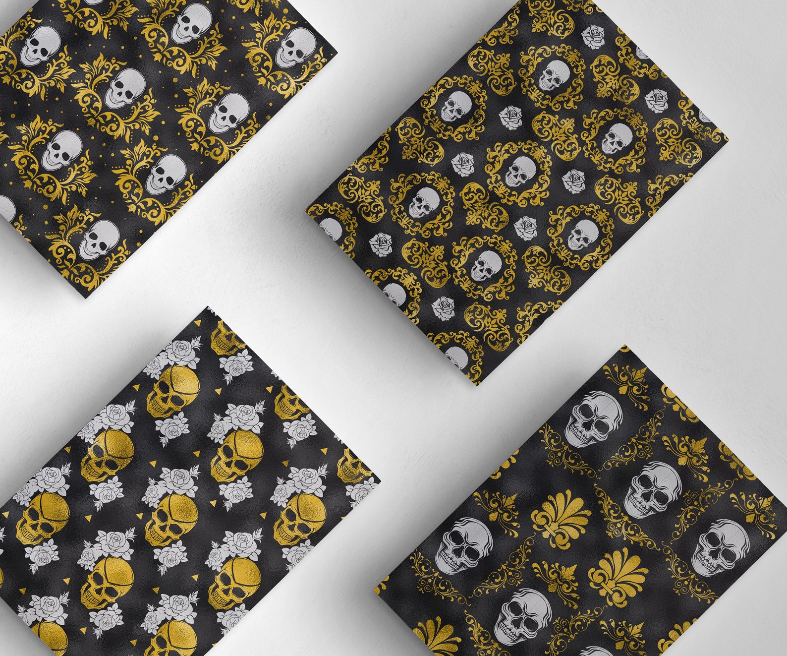 Gold Gothic Digital Paper, Gothic Scrapbook, Gothic Clipart, Halloween ...