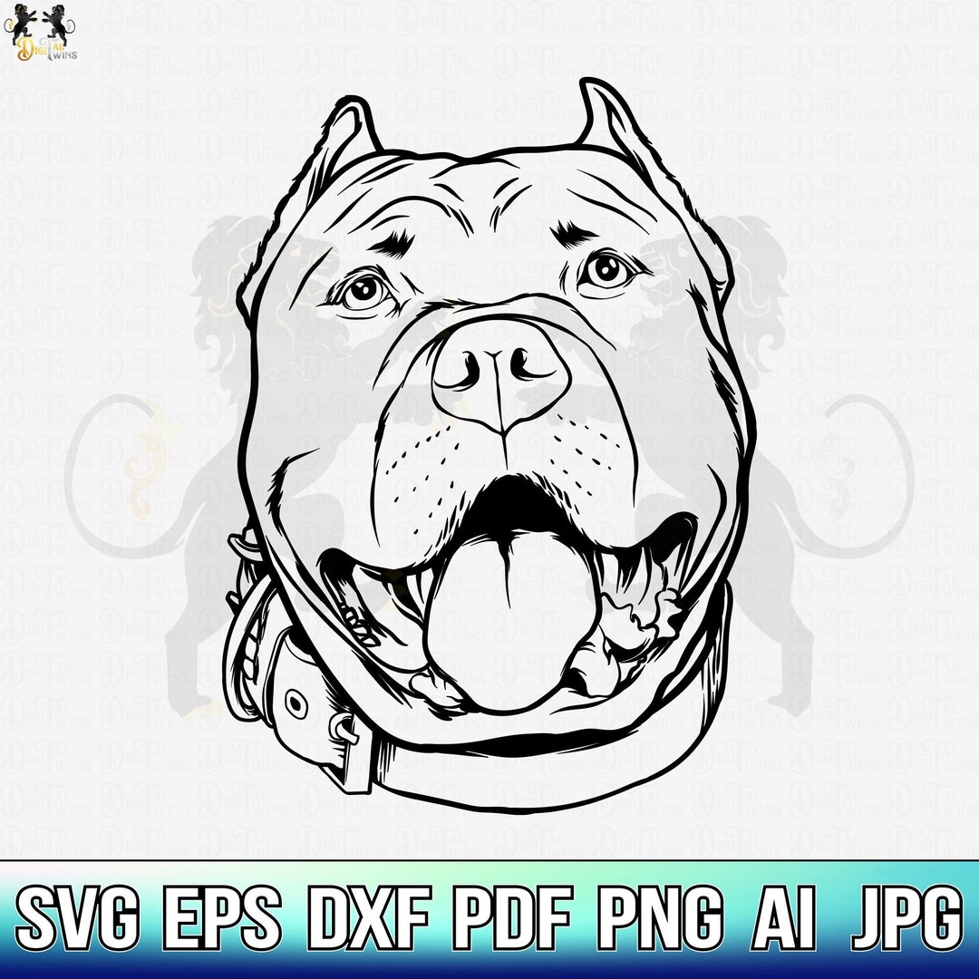 Pitbull Svg, American Pit Bull Svg, Pitbull Clipart, Pitbull Vector ...