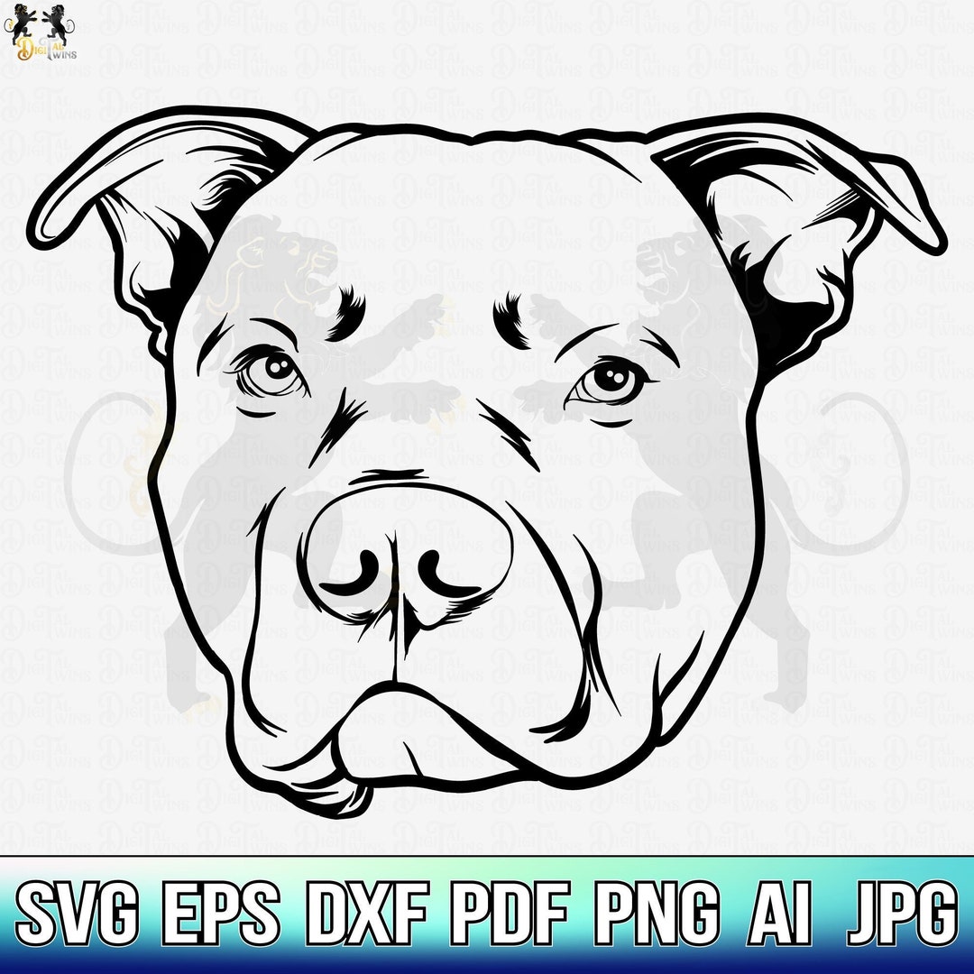 Pitbull Svg, American Pit Bull Svg, Pitbull Clipart, Pitbull Vector ...