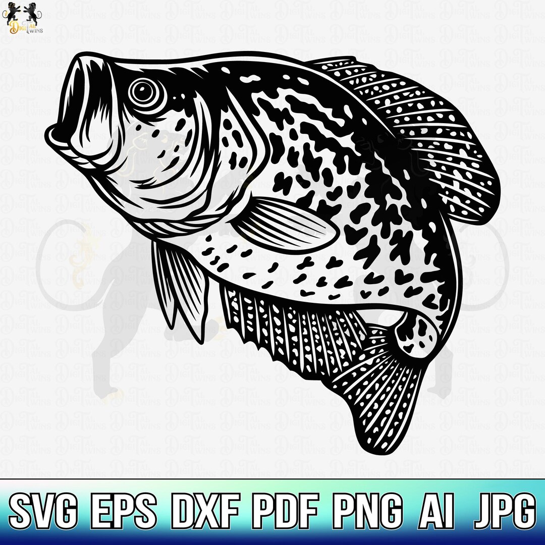 Crappie Fishing Svg, Fishing Svg, Crappie Fish Svg, Crappie Clipart ...
