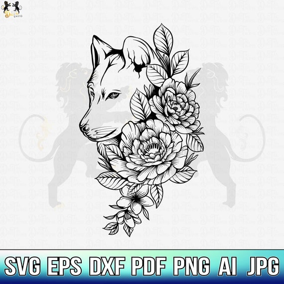 Wolf With Flowers Svg Wolf Svg Wolf Flower Svg Wolf Head - Etsy Canada