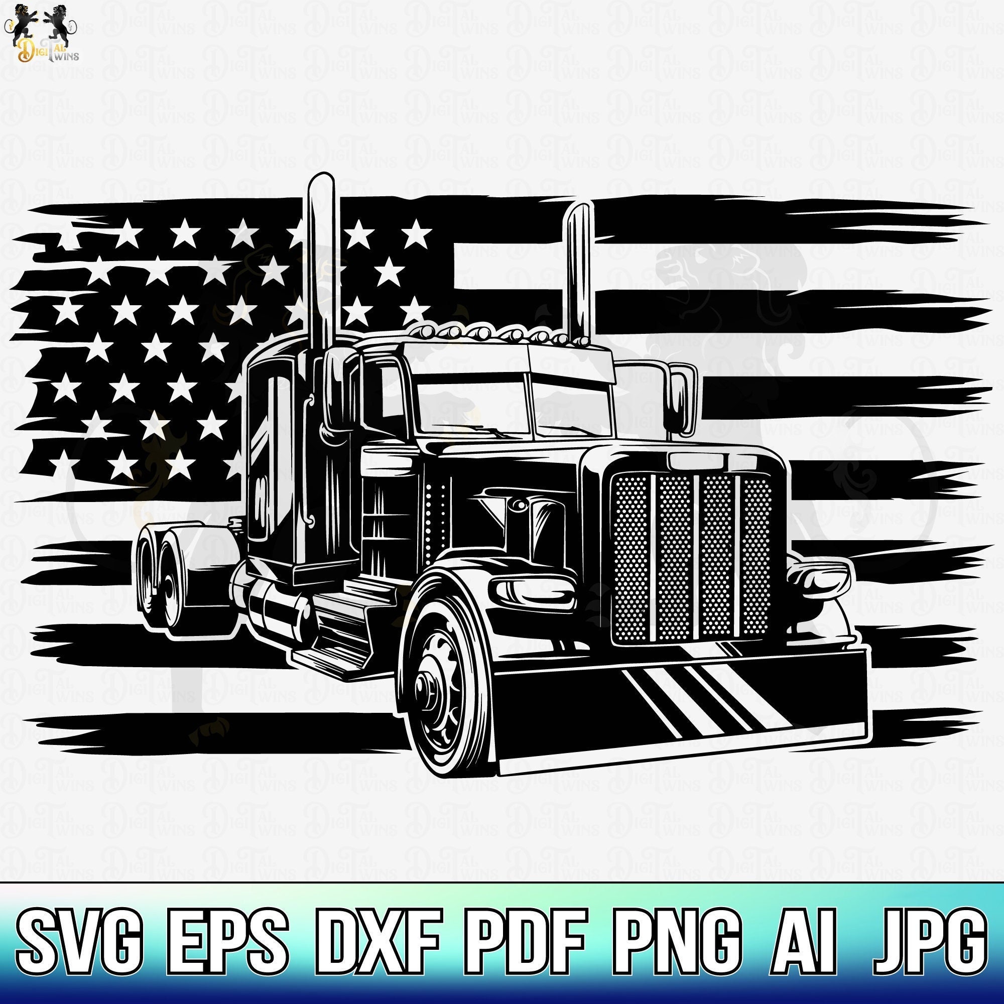 Semi Truck With Flag Svg Semi Truck Svg Semi Truck Clipart - Etsy Israel