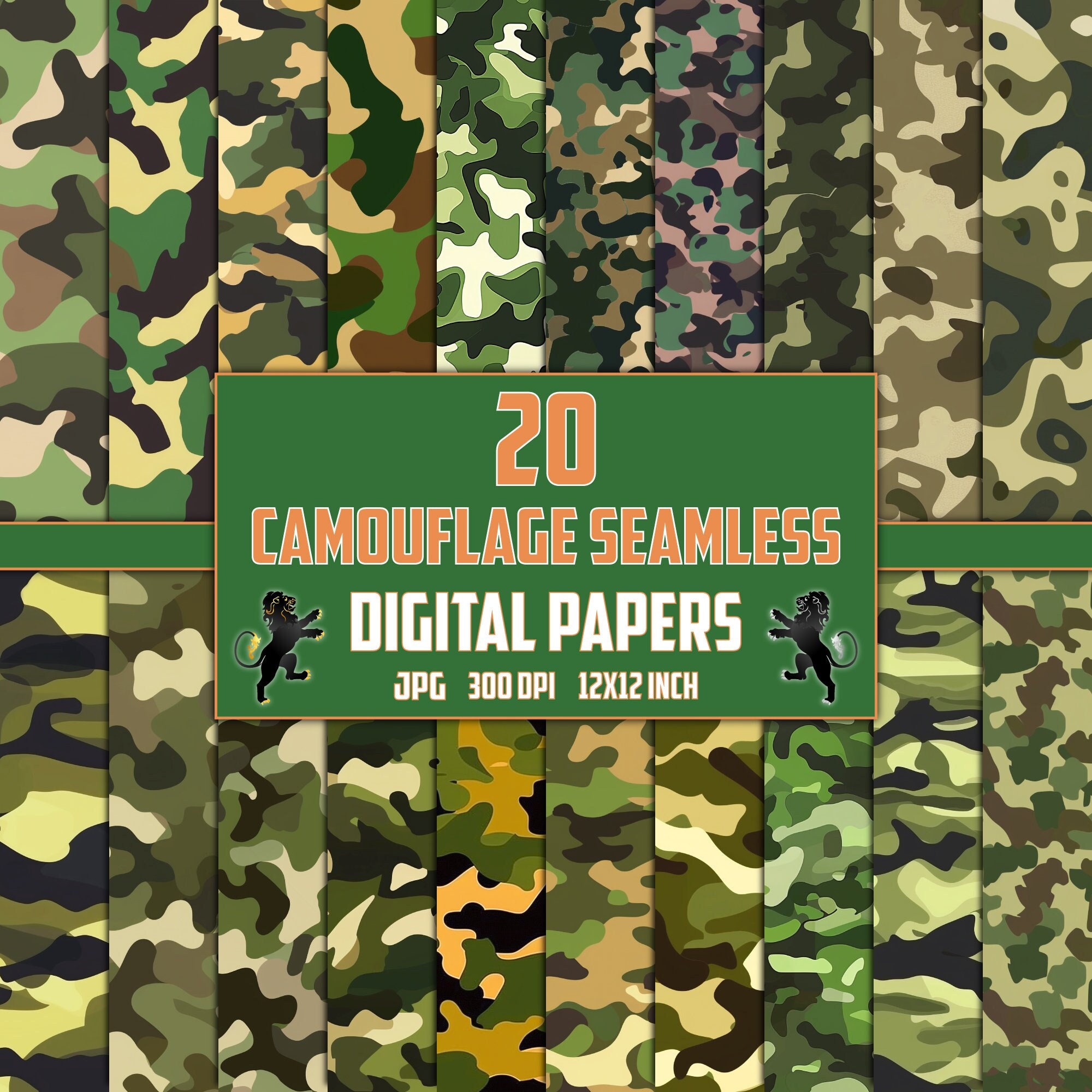 Camouflage Digital Paper, Camouflage Seamless Patterns, Camouflage ...