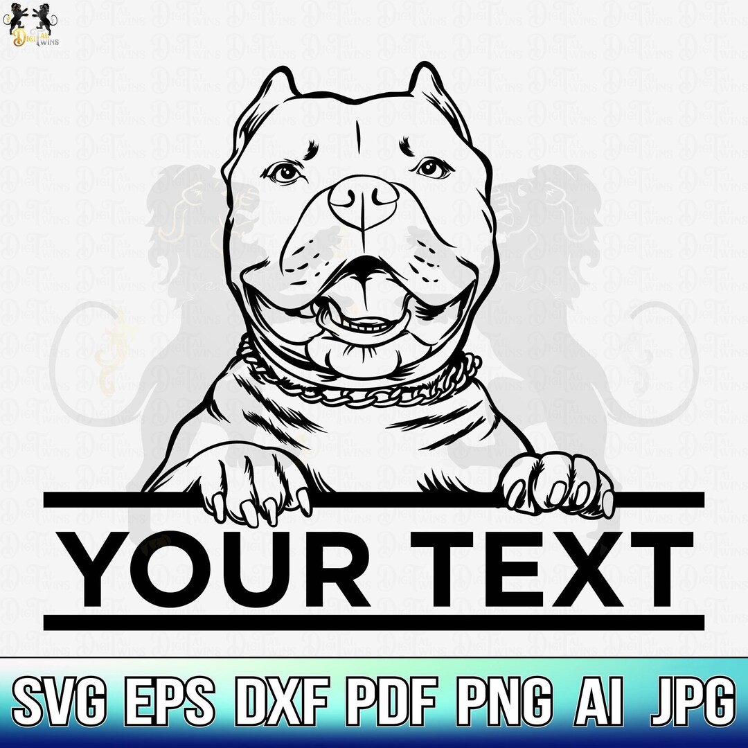 Pitbull Svg, American Pit Bull Svg, Pitbull Clipart, Pitbull Vector ...