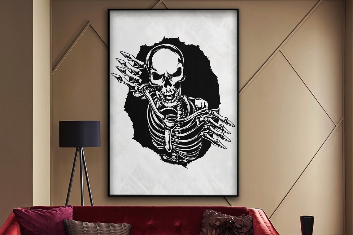Skull in the Wall SVG, Skull Ripper SVG, Skull SVG, Skull Clipart ...