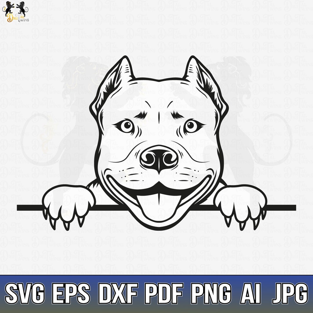 Pitbull Svg, American Pit Bull Svg, Pitbull Clipart, Pitbull Vector ...