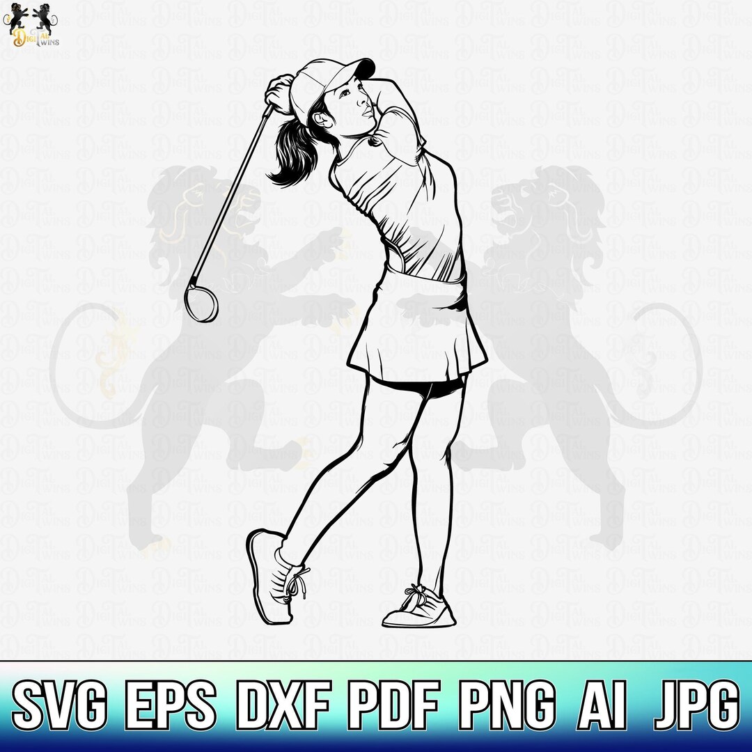Girl Golf Svg, Golf Name Frame Svg, Golf Ball Svg, Golf Clipart, Girl ...