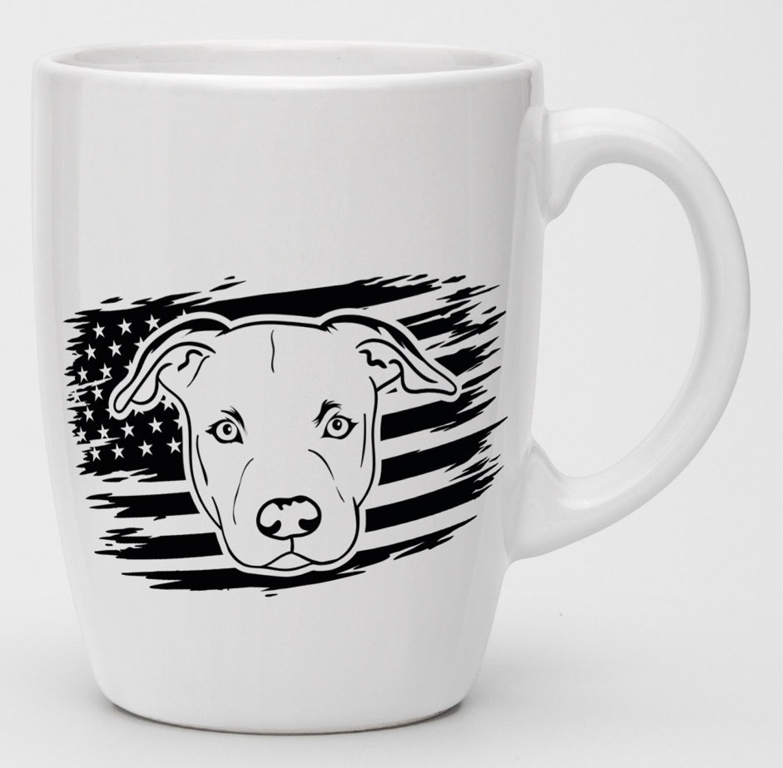 Pitbull With Flag Svg American Pit Bull Svg Pitbull Clipart | Etsy