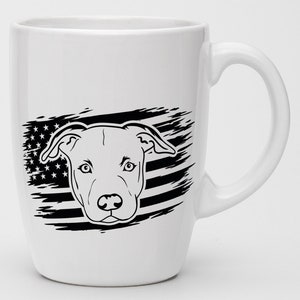 Pitbull With Flag Svg, American Pit Bull Svg, Pitbull Clipart, Pitbull ...