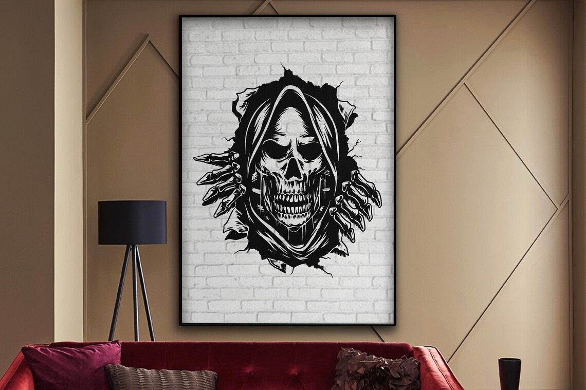 Skull in the Wall SVG Skull Ripper SVG Skull SVG Skull - Etsy