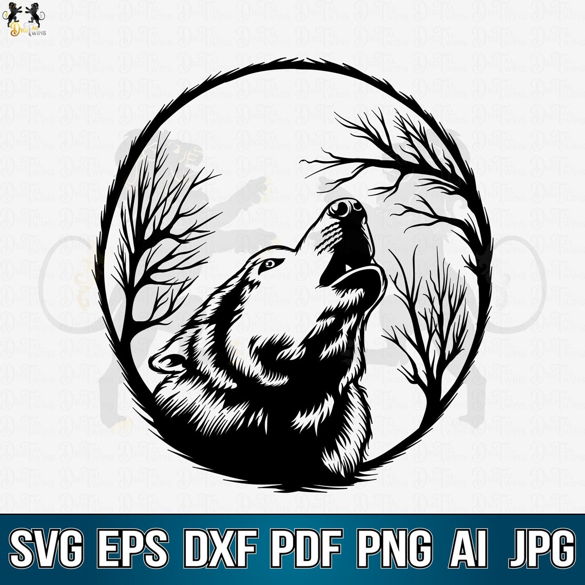 Howling Wolf Svg Wolf Svg Mountain Wolf Svg Wolf Clipart - Etsy
