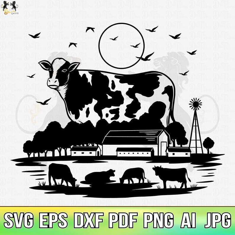 Cow Svg Running Cow Svg Cow Clipart Cow Vector Cow Cricut | Etsy