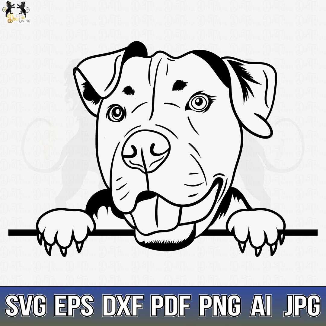 Pitbull Svg, American Pit Bull Svg, Pitbull Clipart, Pitbull Vector ...