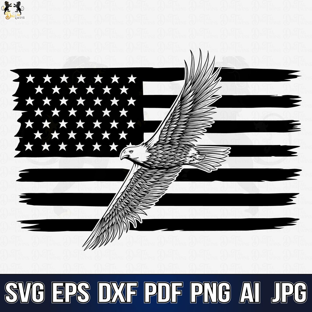 Eagle Through Flag Svg, Eagle With Flag Svg, Eagle USA Svg, American ...