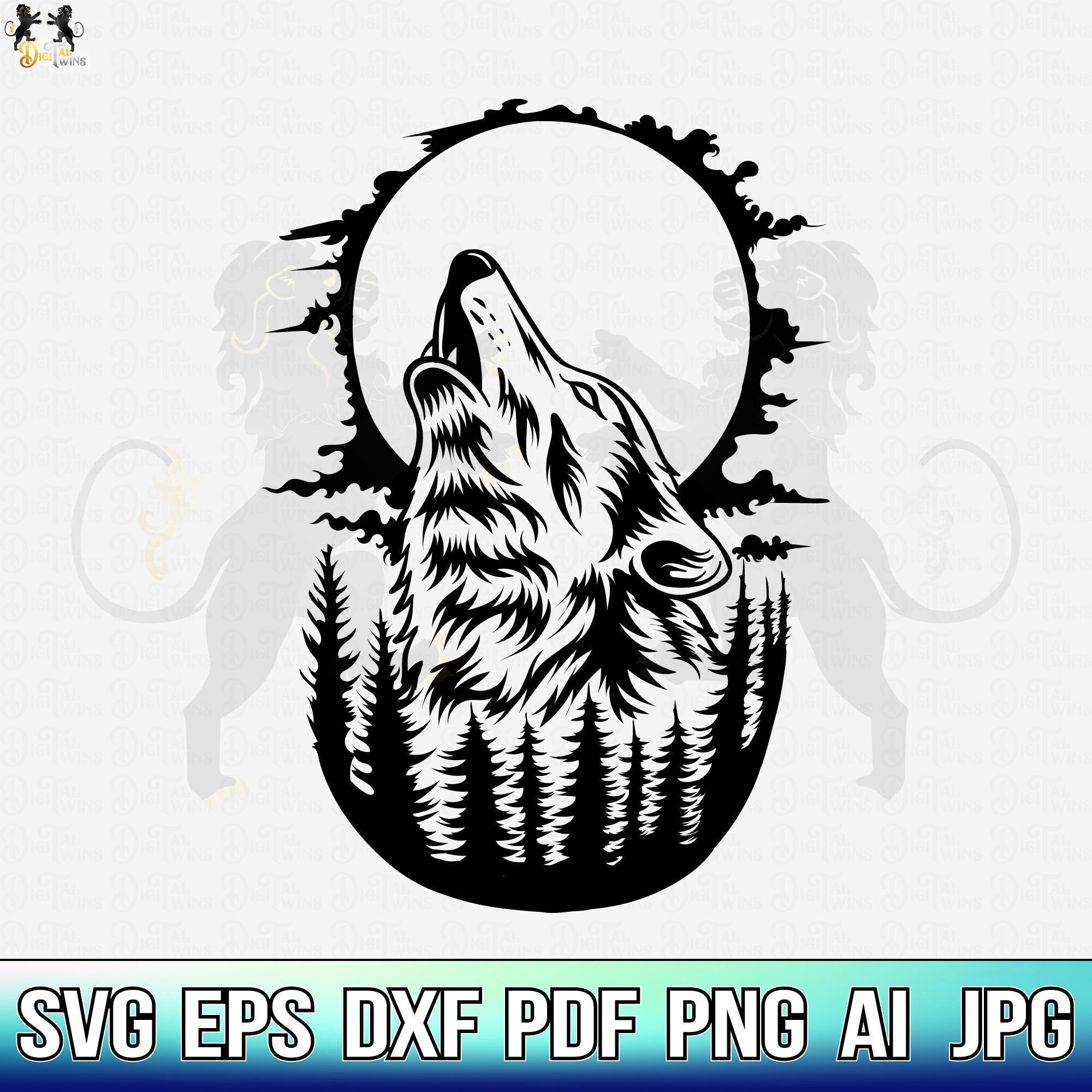 Howling Wolf Svg Wolf Svg Mountain Wolf Svg Wolf Clipart - Etsy