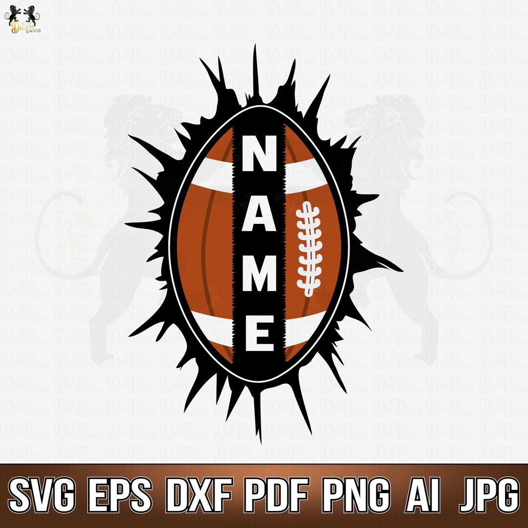 Football Svg, Football Name Frame Svg, Football Svg, Football Clipart ...