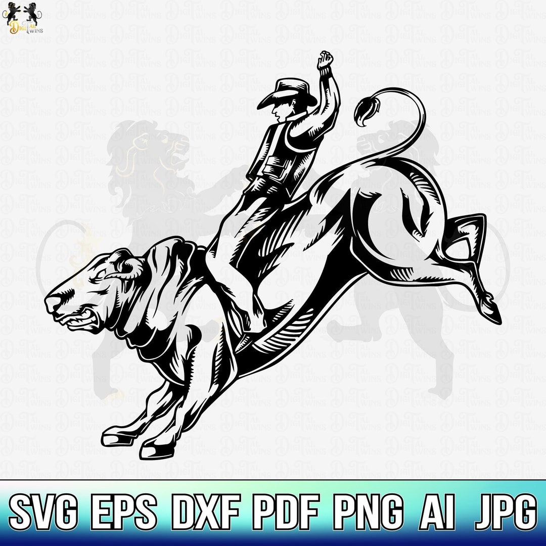 Bull Rider Svg, Rodeo Svg, Bull Svg, Cowboy Svg, Bull Riding Svg, Bull ...