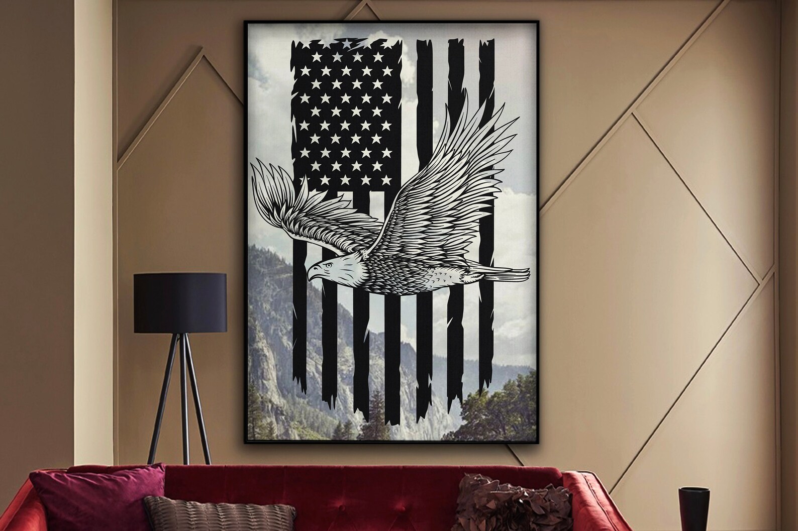 Eagle Through Flag Svg Eagle With Flag Svg Eagle USA Svg - Etsy