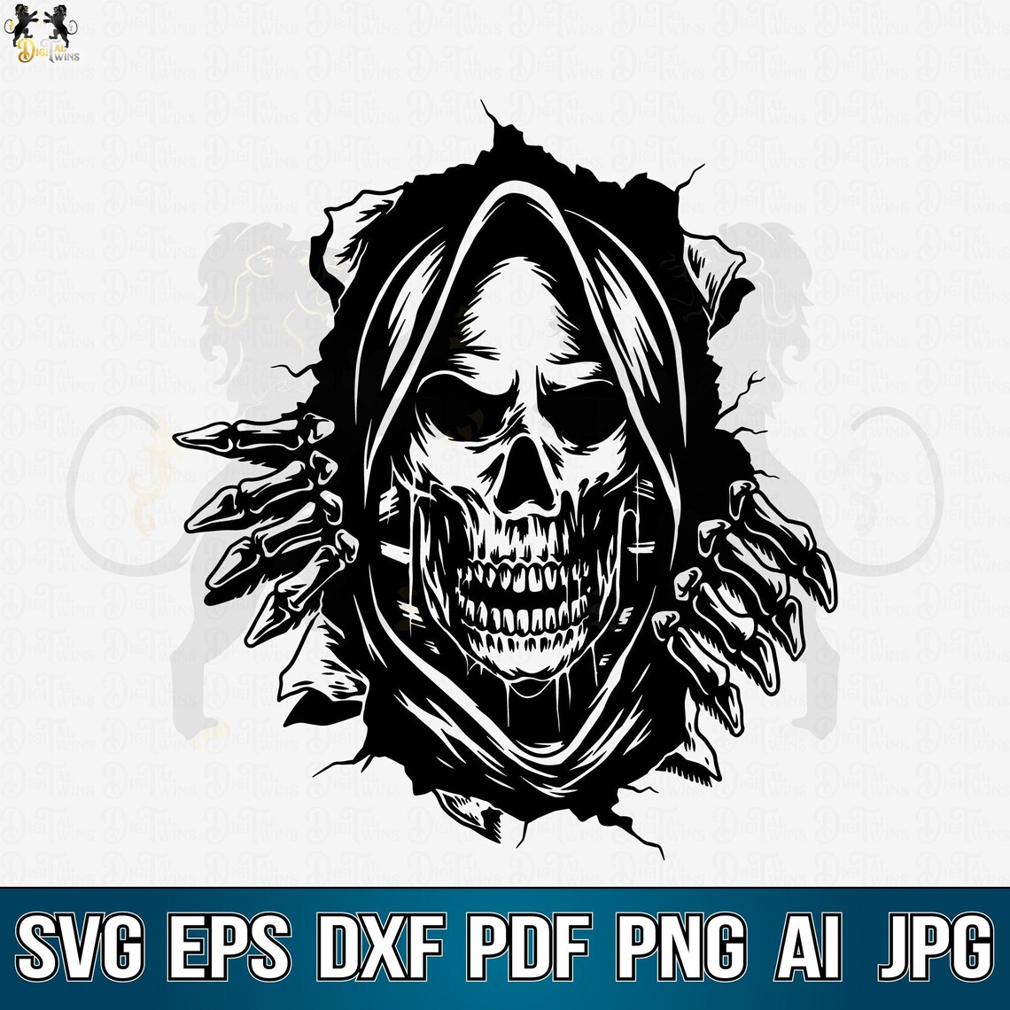 Skull in the Wall SVG, Skull Ripper SVG, Skull SVG, Skull Clipart ...