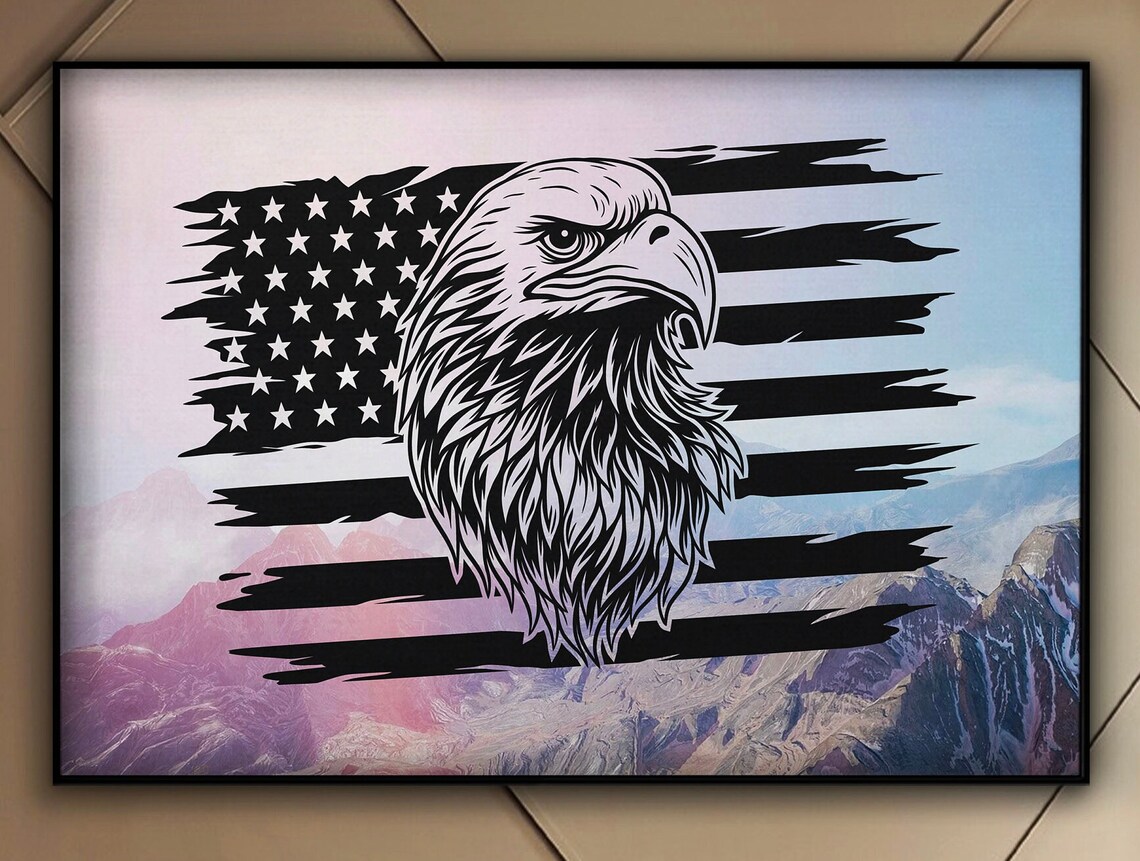 Eagle Through Flag Svg Eagle With Flag Svg Eagle USA Svg - Etsy