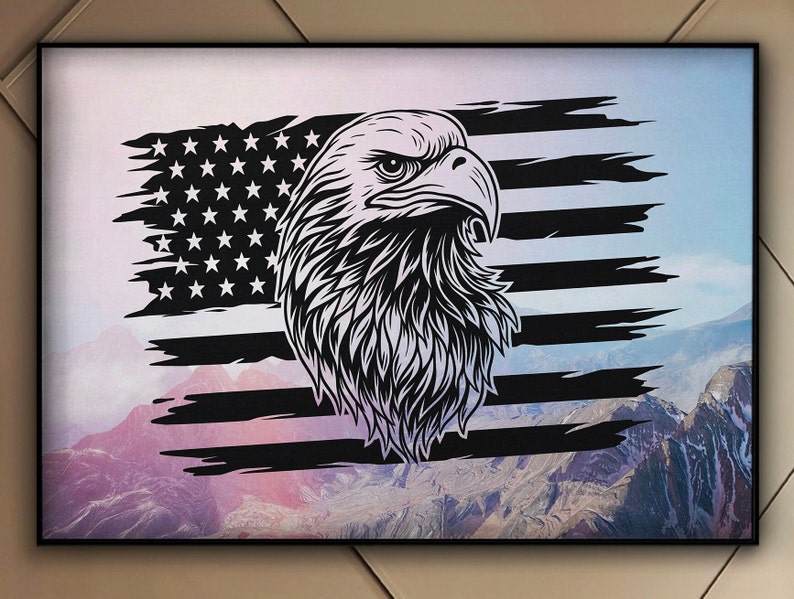 Eagle Through Flag Svg Eagle With Flag Svg Eagle USA Svg - Etsy