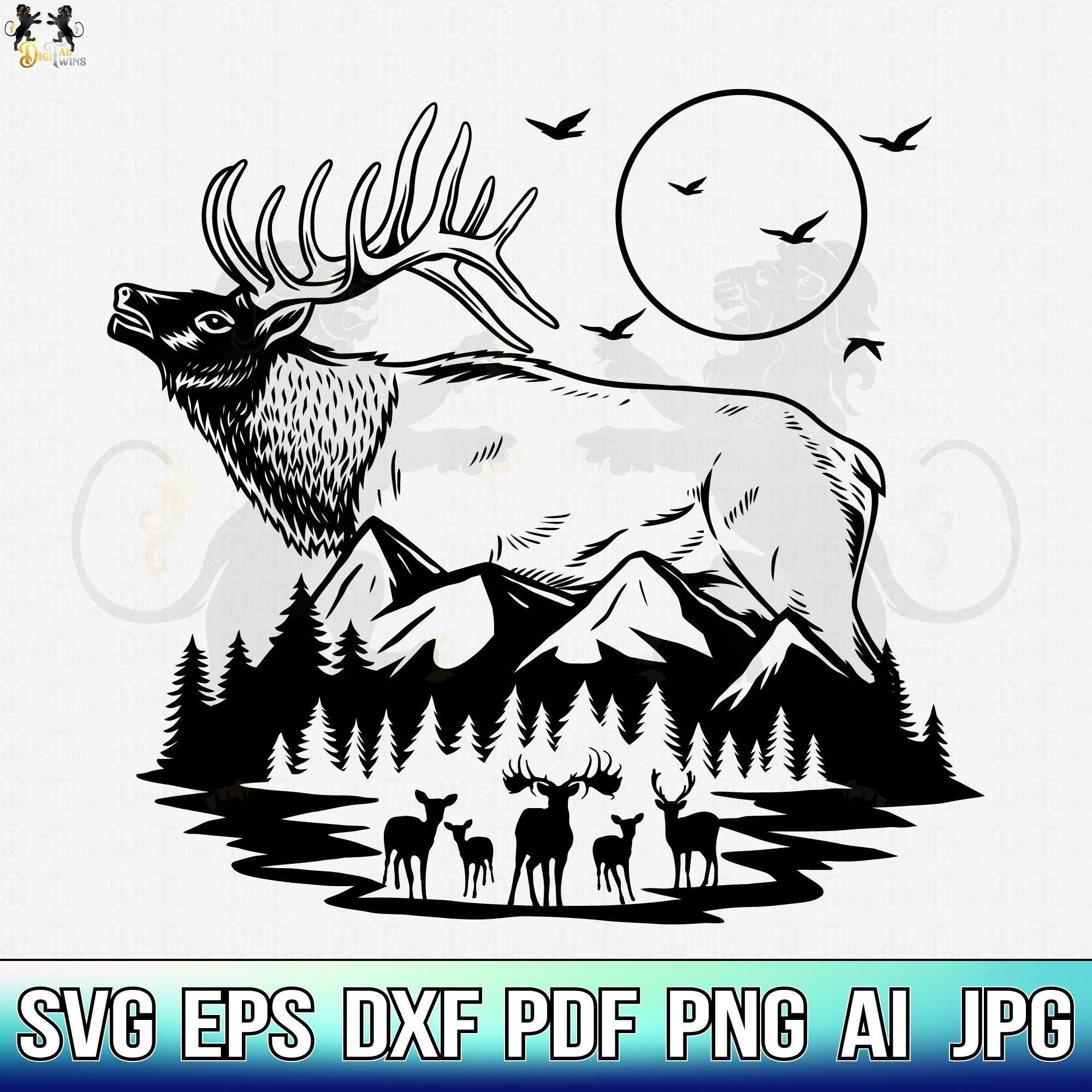 Elk Deer Svg Deer Hunting Svg Elk Deer Clipart Elk Deer - Etsy