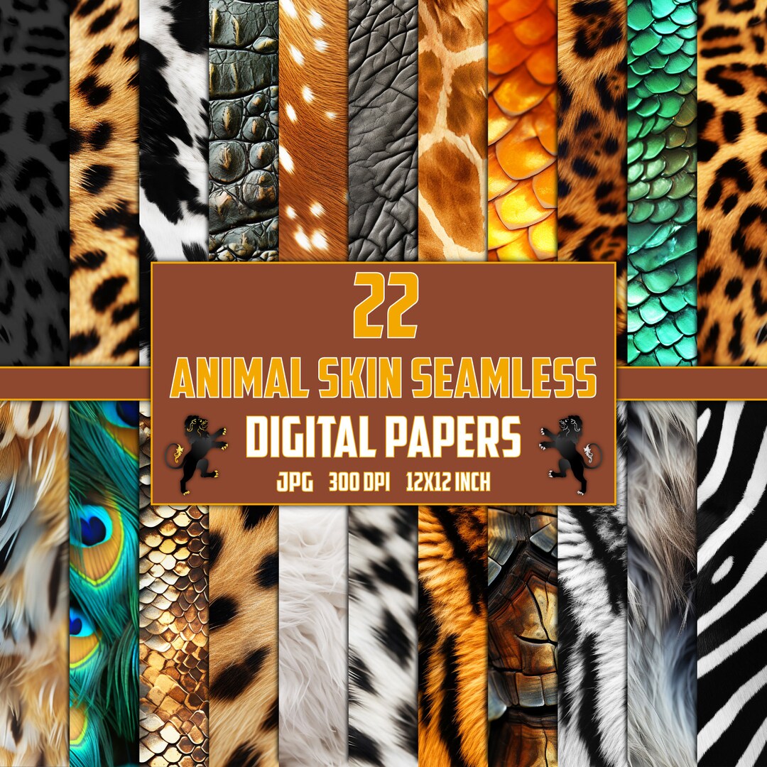 Animal Seamless Patterns, Animal Digital Papers, Animal Skin Textures ...