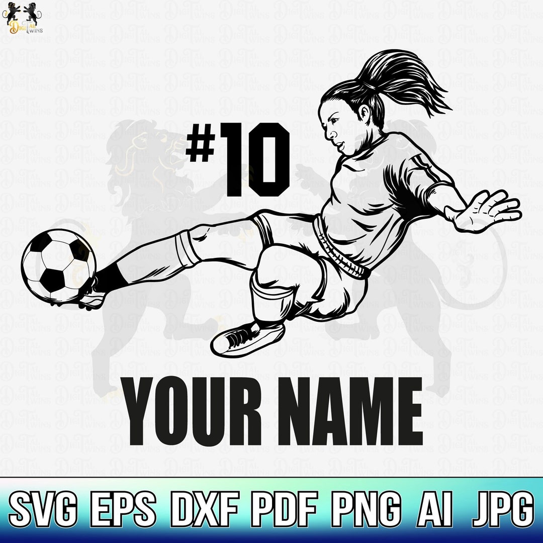 Girl Soccer Player Svg, Soccer Svg, Soccer Monogram Svg, Soccer Clipart ...