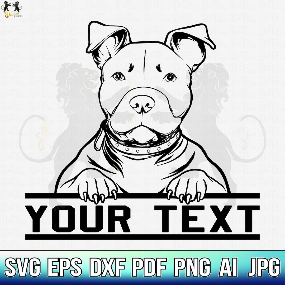 Pitbull Svg, American Pit Bull Svg, Pitbull Clipart, Pitbull Vector ...