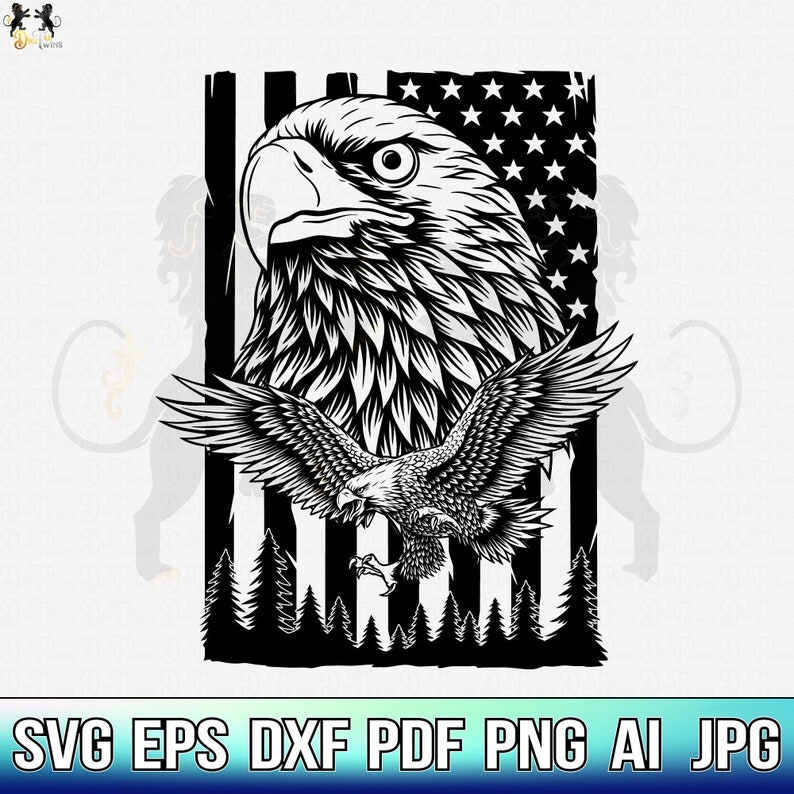 Eagle Through Flag Svg Eagle With Flag Svg Eagle USA Svg - Etsy