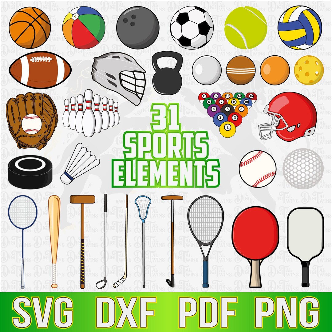 Sports Svg, Sports Ball SVG, Sports Clipart, Balls Cutfile, Volleyball ...