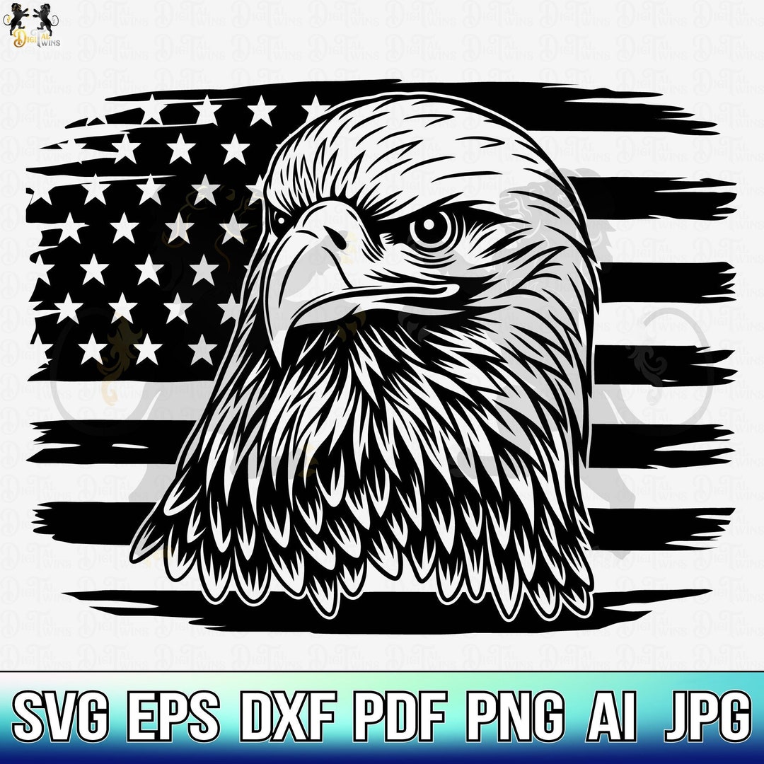Eagle Through Flag Svg, Eagle With Flag Svg, Eagle USA Svg, American ...