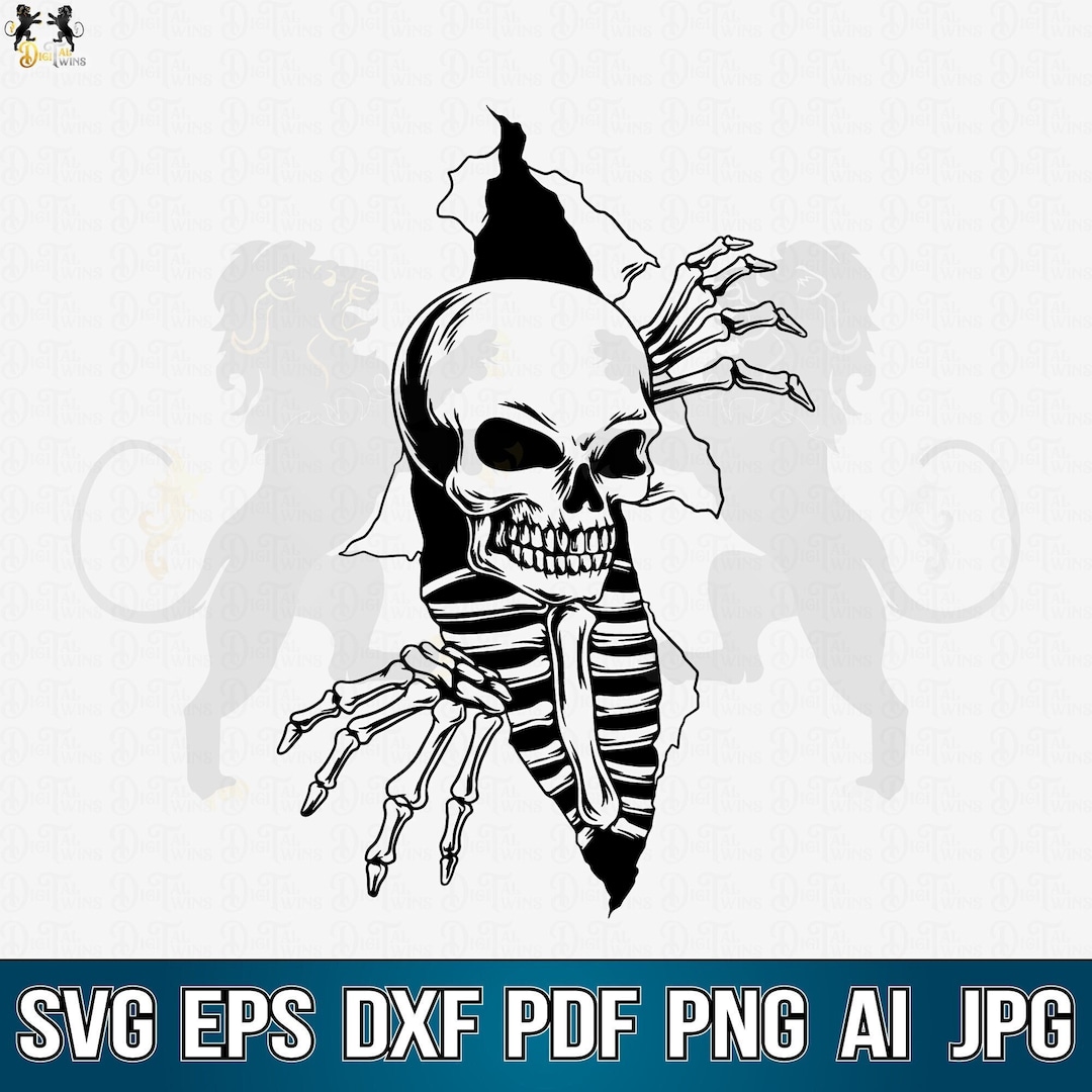 Skull in the Wall SVG, Skull Ripper SVG, Skull SVG, Skull Clipart ...