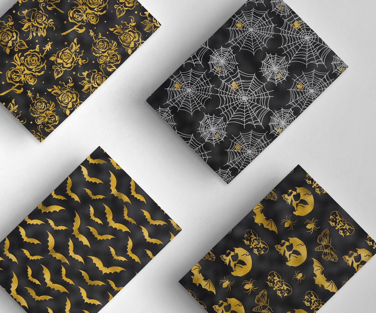 Gold Gothic Digital Paper, Gothic Scrapbook, Gothic Clipart, Halloween ...