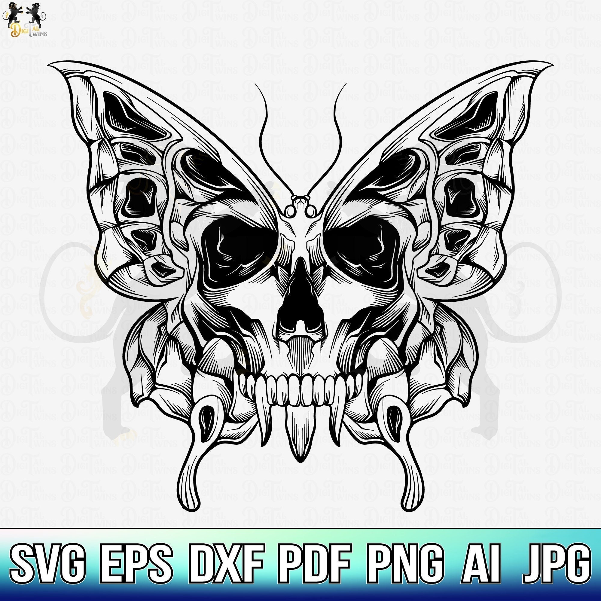 Skull Butterfly Svg Skull Svg Skull Butterfly Clipart - Etsy Canada