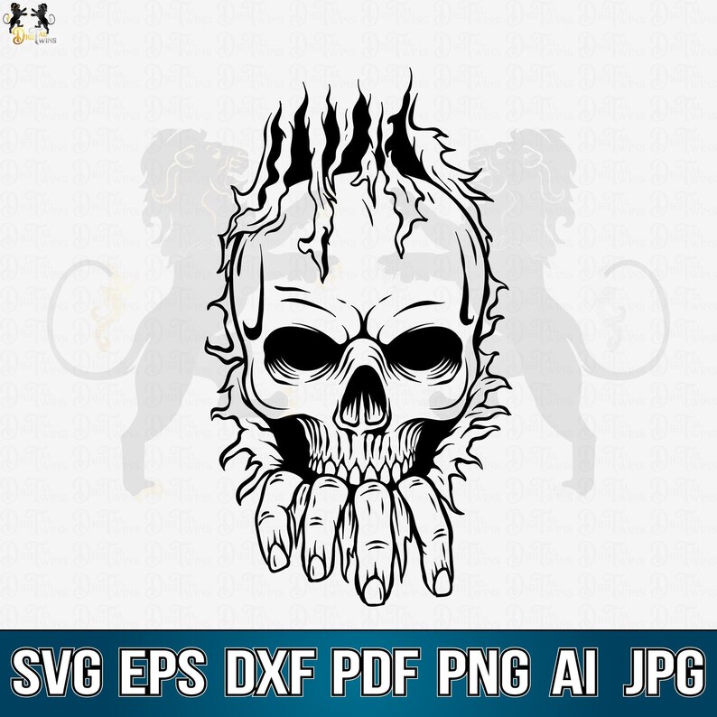 Skull in the Wall SVG, Skull Ripper SVG, Skull SVG, Skull Clipart ...