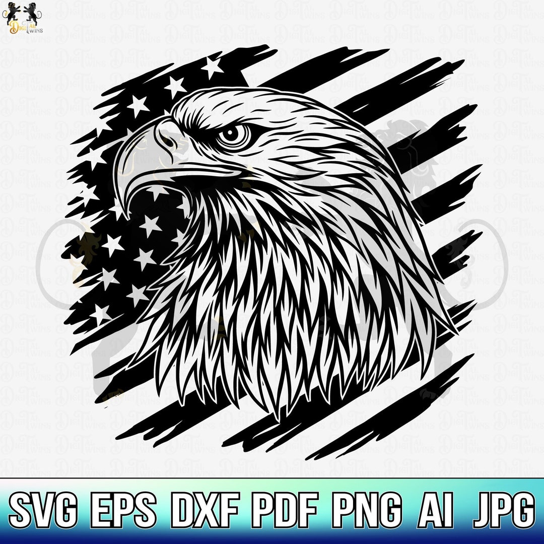 Eagle Through Flag Svg, Eagle With Flag Svg, Eagle USA Svg, American ...