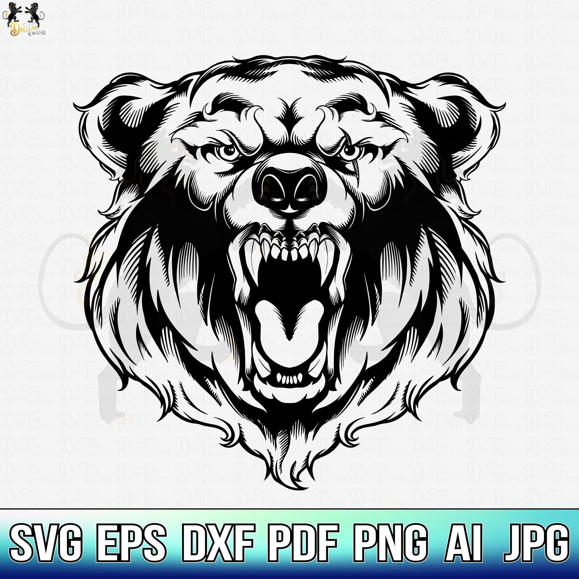 Bear Face Svg Bear Svg Bear Clipart Bear Vector Bear - Etsy Canada