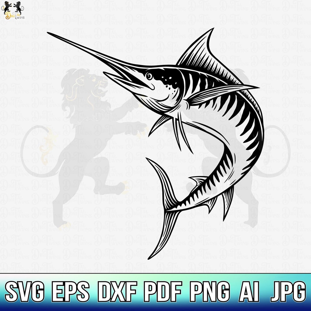 Marlin Fishing Svg, Fishing Svg, Marlin Fish Svg, Marlin Clipart ...