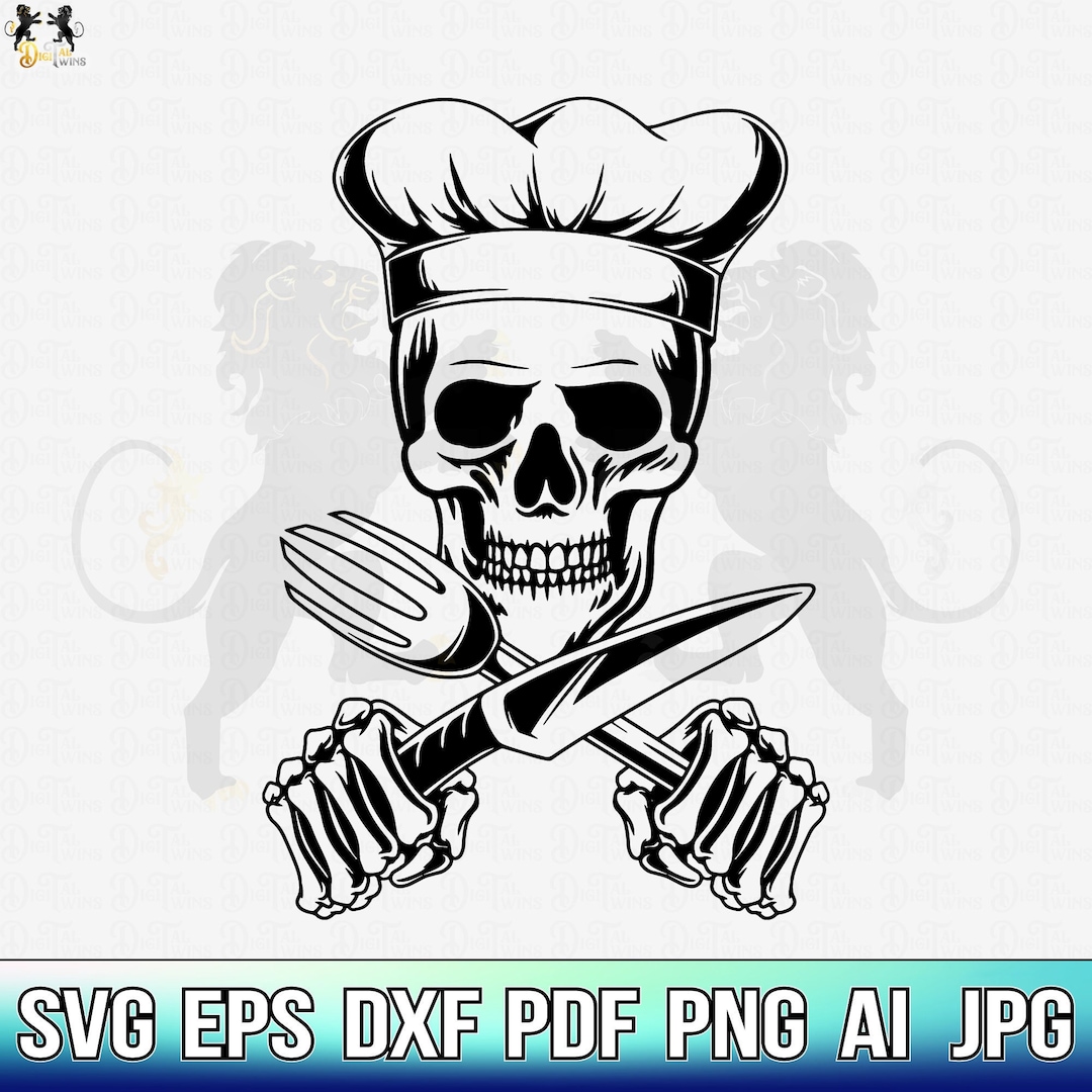 Chef Skull Svg, Skull Svg, Mexican Skull Svg, Day of the Dead Svg ...