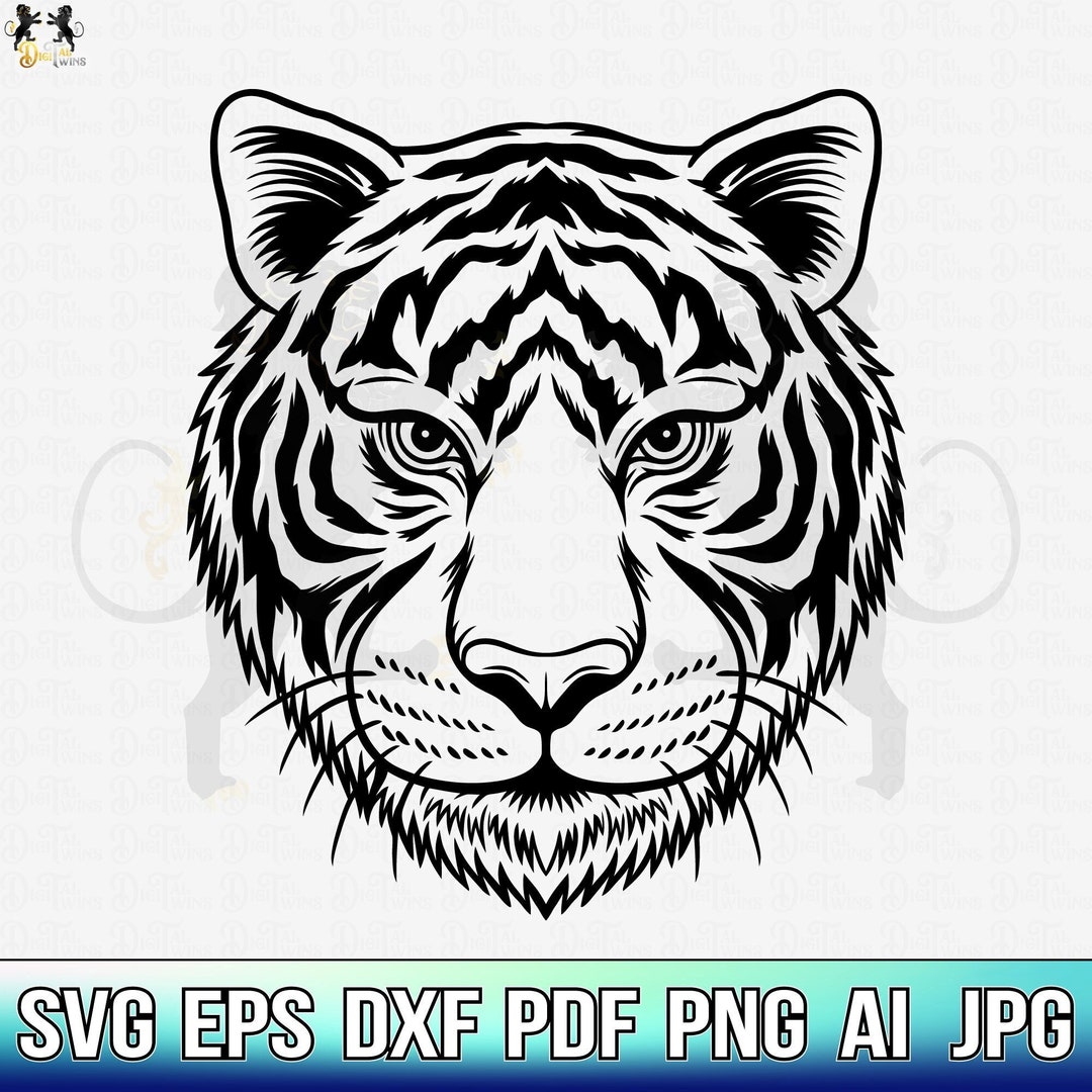 Tiger Svg, Tiger Face Svg, Tiger Head Svg, Tiger Head Vector Printable ...