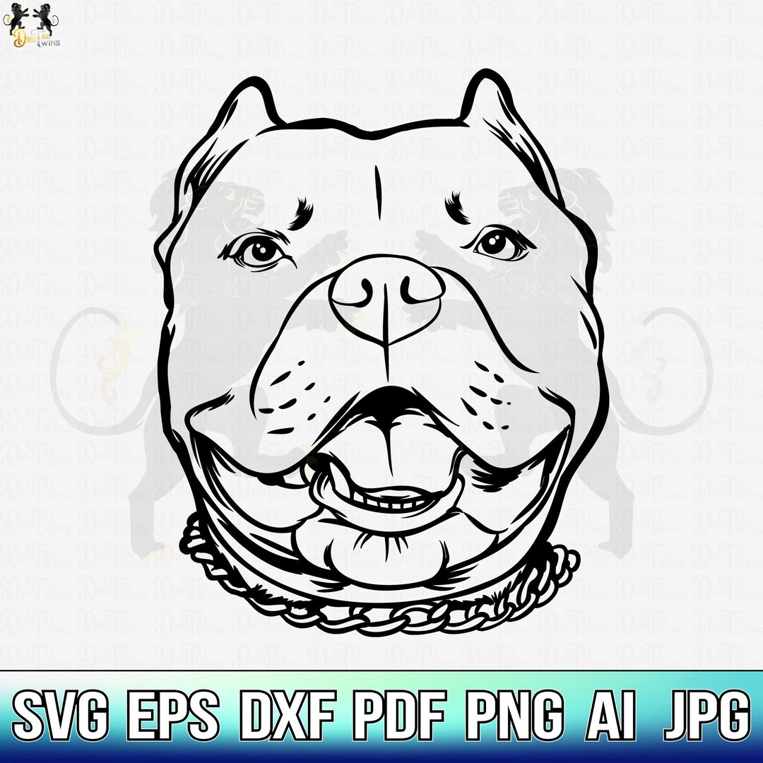 Pitbull Svg, American Pit Bull Svg, Pitbull Clipart, Pitbull Vector ...