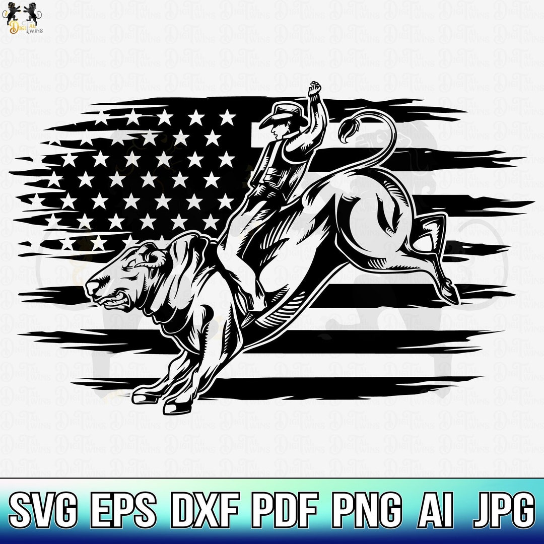 US Bull Rider Svg, Rodeo Svg, Bull Svg, Cowboy Svg, Bull Riding Svg ...