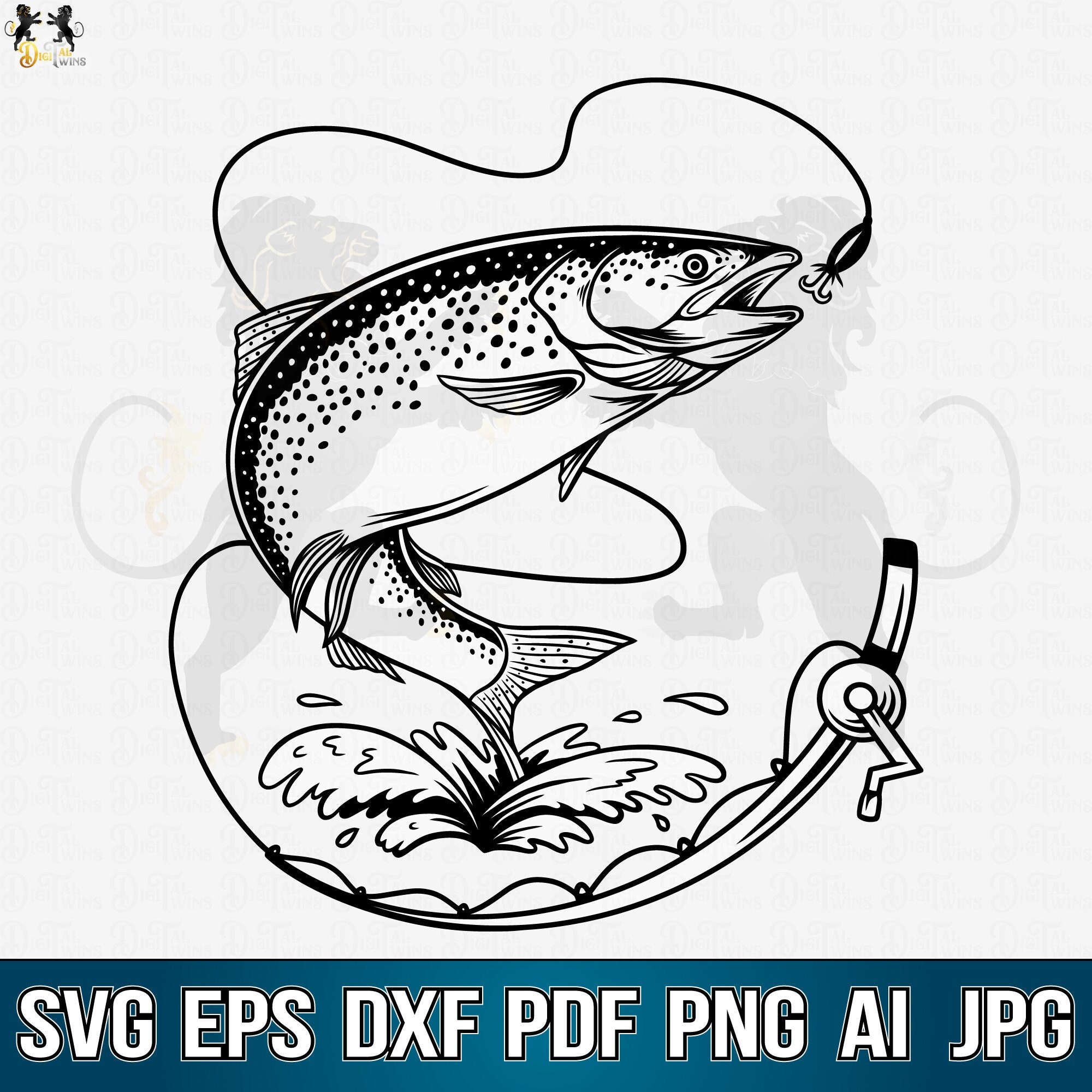 Trout Fishing Svg Fishing Svg Trout Fish Svg Trout Clipart - Etsy