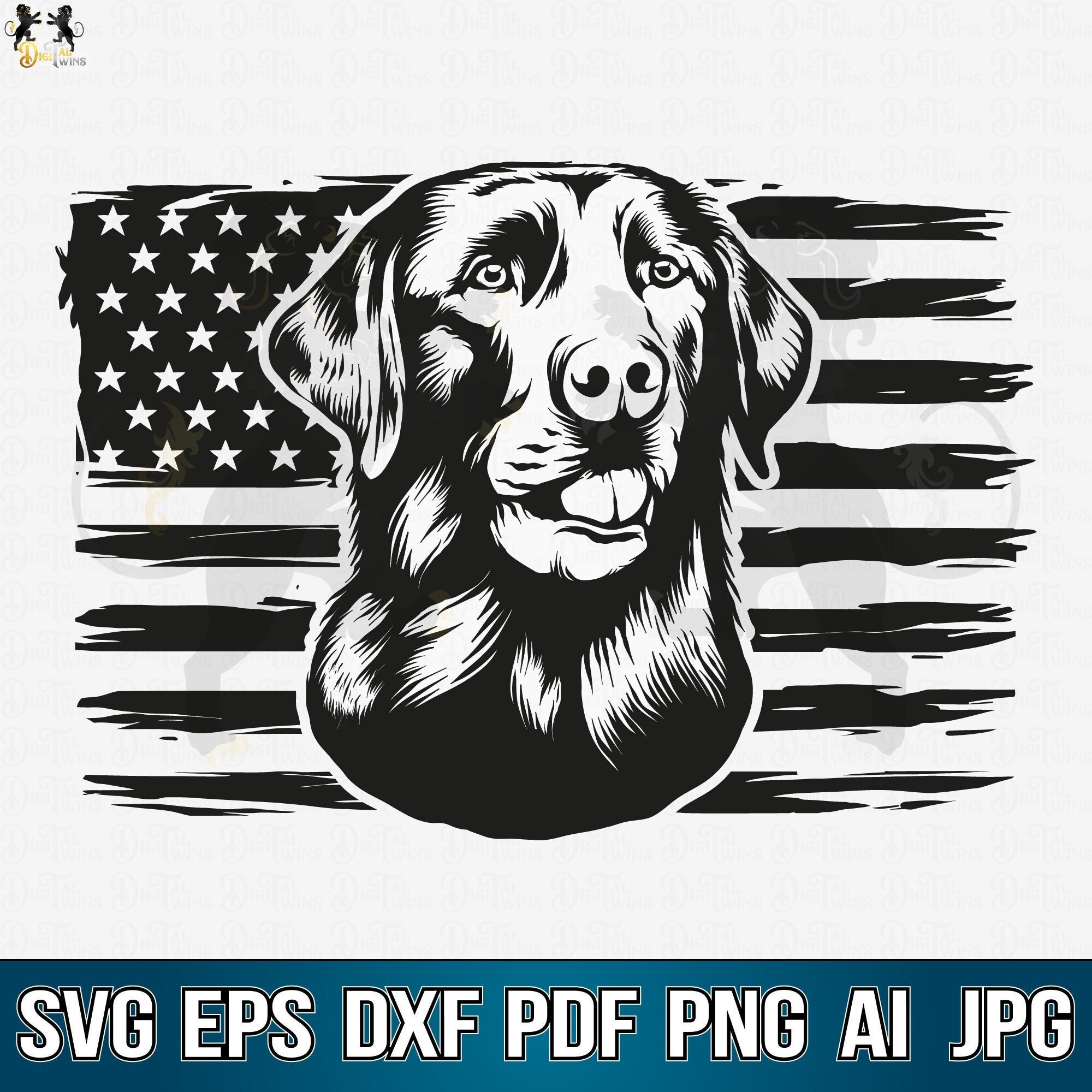 Labrador With Flag Svg, Labrador Retriever Svg, Labrador Clipart ...