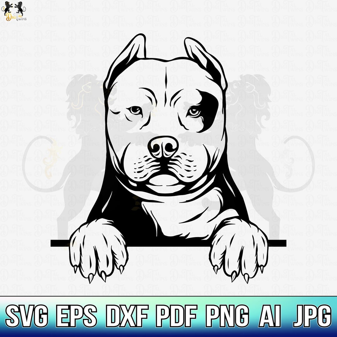 Pitbull Svg, American Pit Bull Svg, Pitbull Clipart, Pitbull Vector ...