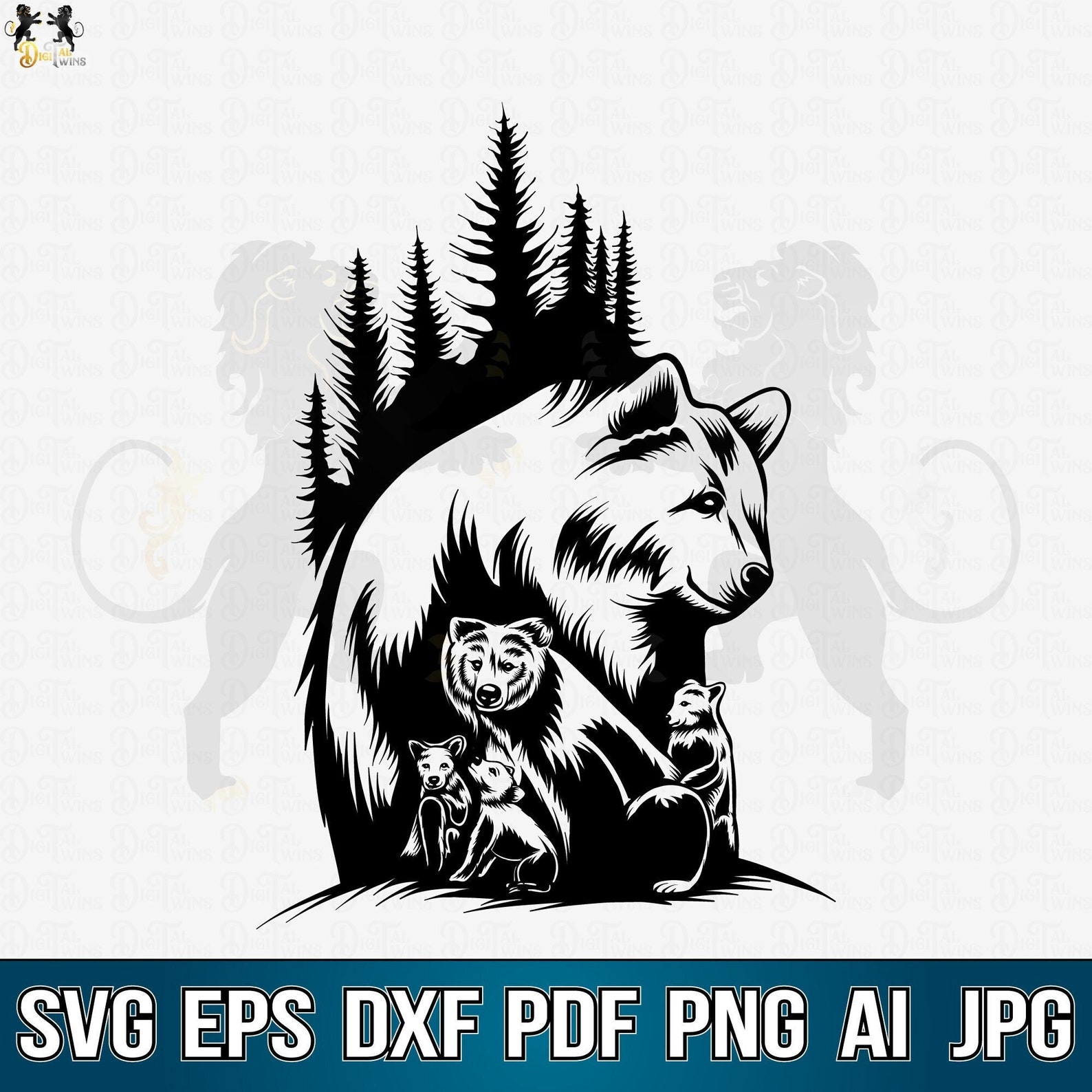 Bear Family Svg Bear Svg Bear Clipart Bear Vector Bear | Etsy