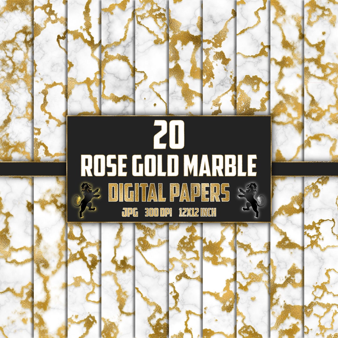 White Gold Marble Digital Paper, Marble Seamless Patterns, Marble ...