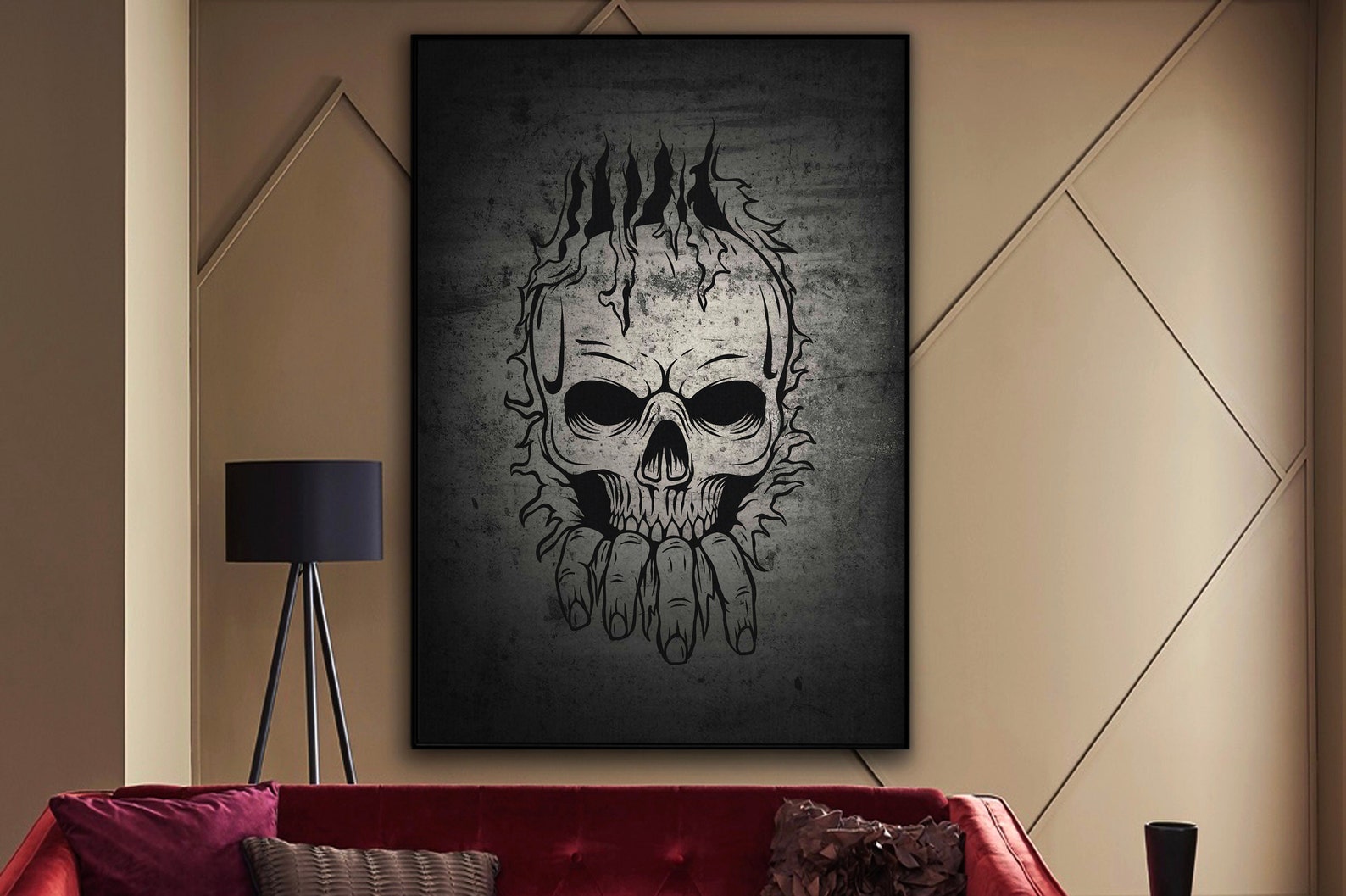 Skull in the Wall SVG, Skull Ripper SVG, Skull SVG, Skull Clipart ...